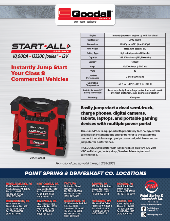 Specials | Point Spring & Driveshaft Co.